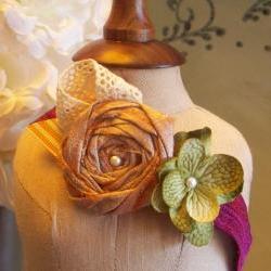 Fall Headbands, Autumn Headband, Big Girl Flower Headband, Baby Flower ...