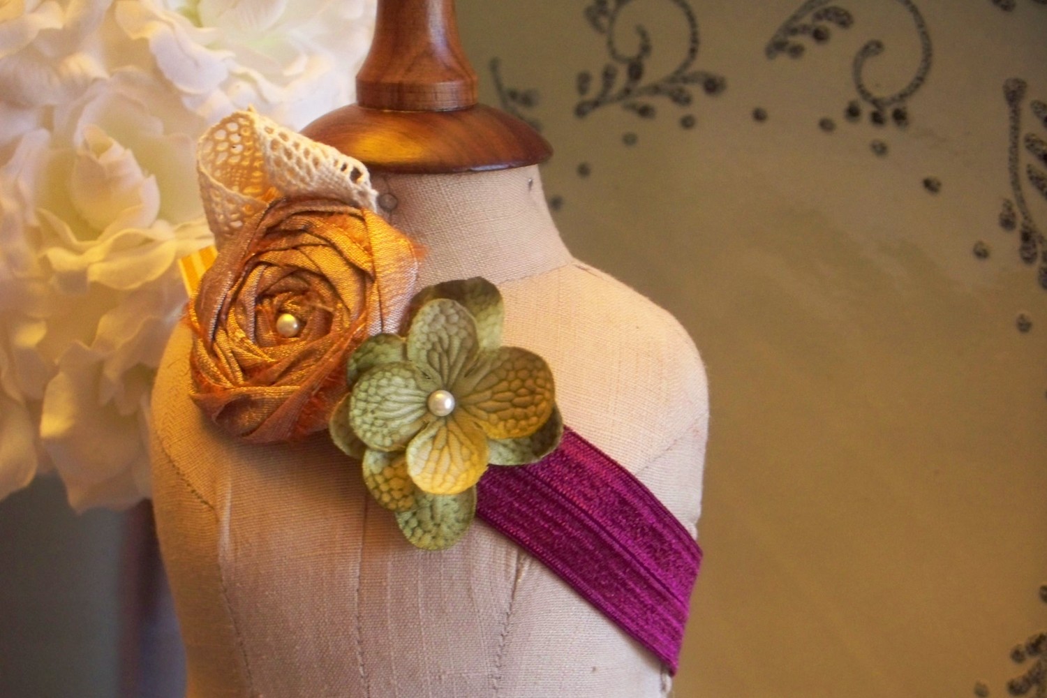 Fall Headbands, Autumn Headband, Big Girl Flower Headband, Baby Flower ...